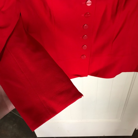 Escada | Jackets & Coats | Escada Red Dress Coat Suit Button Up Jacket ...
